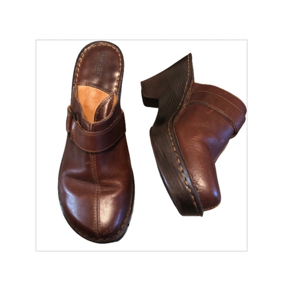 Born | Shoes | Born Leather Wedge Mule Shoes | Poshmark